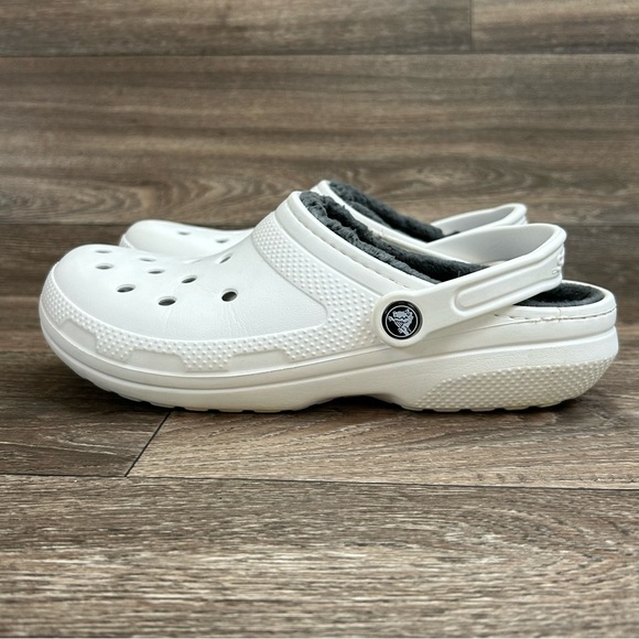 CROCS | Shoes | Crocs Unisex White Classic Gray Sherpa Lined Closed Toe ...